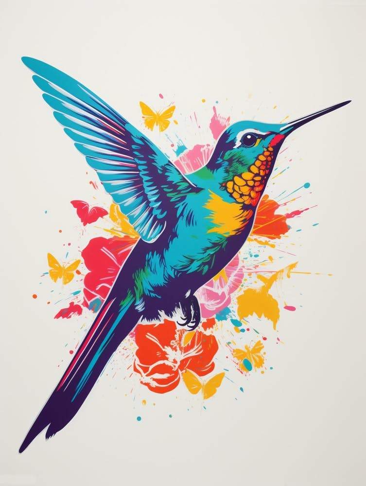 Andy Warhol Style Bird Hummingbird 2 Art Print by Feathered Muse – Fy!