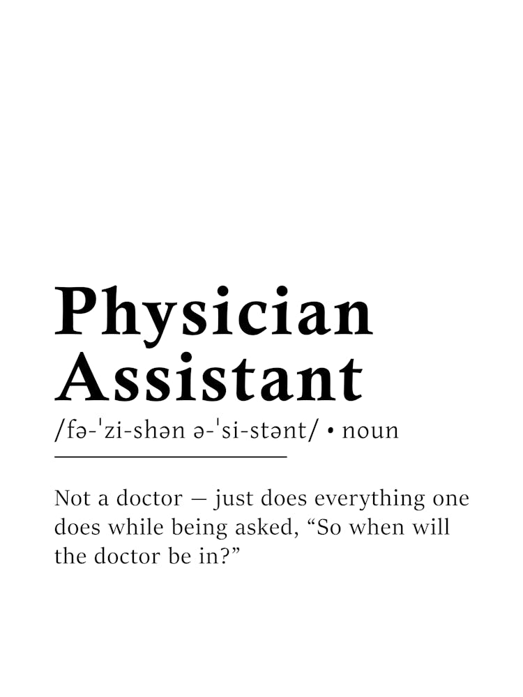 Physician Assistant Definition Poster - Dictionary Art Print by Fy!