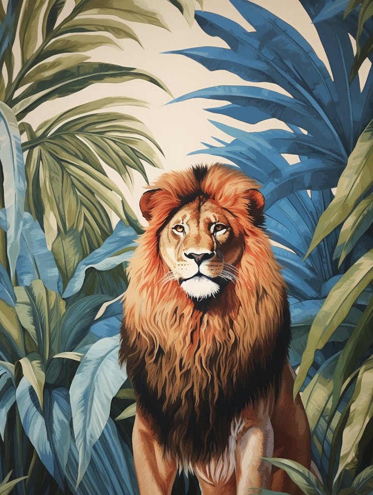Lion 1 Tropical Animal Portrait Art Print by Tropic of Eden – Fy!