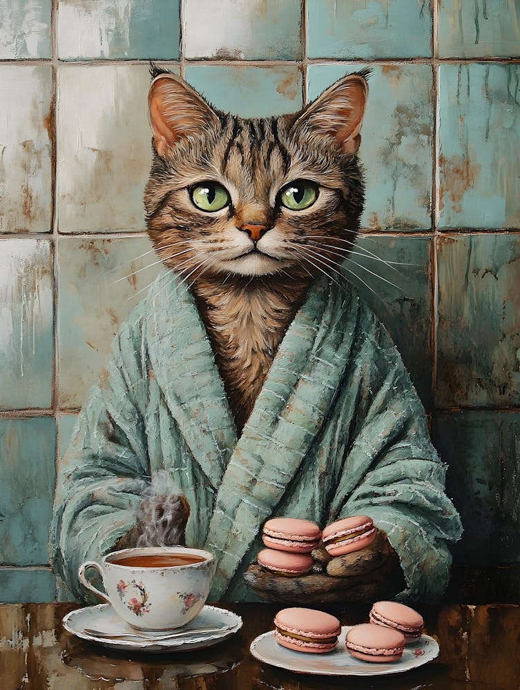 Cat At The Spa 2 Art Print by S.K. Coghlan – Fy!