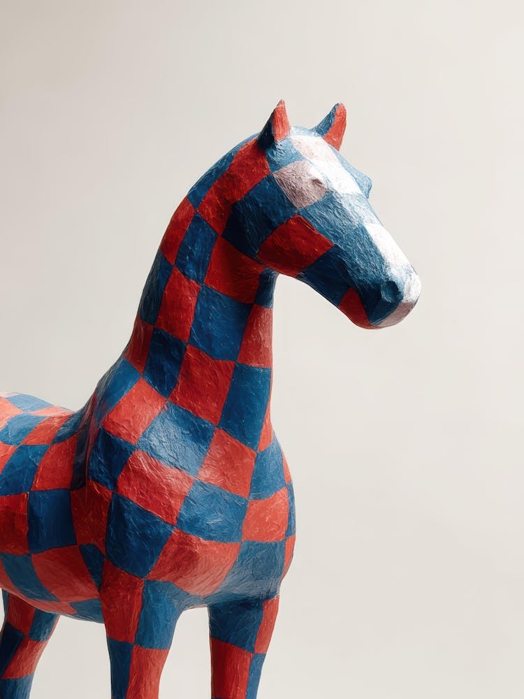 Checkered Horse Art Print by Moving Clouds Art – Fy!