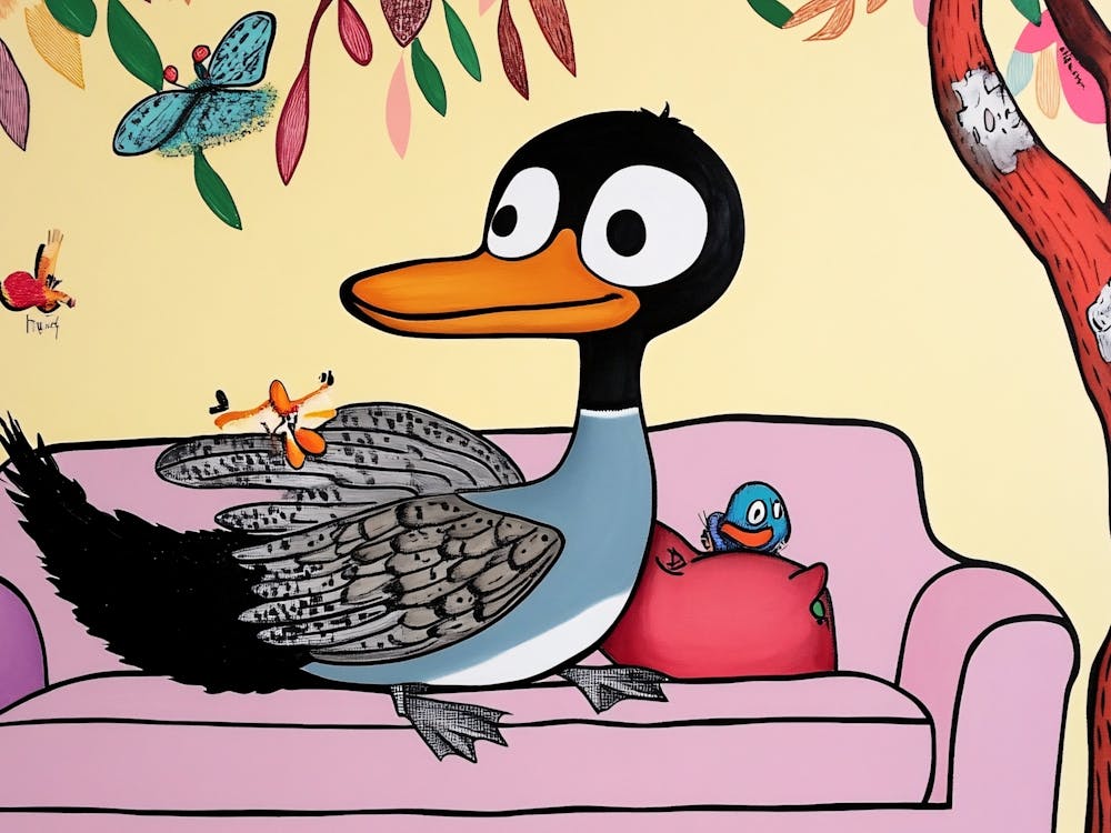 Duck On A Couch Art Print by ThatWorksMedia – Fy!