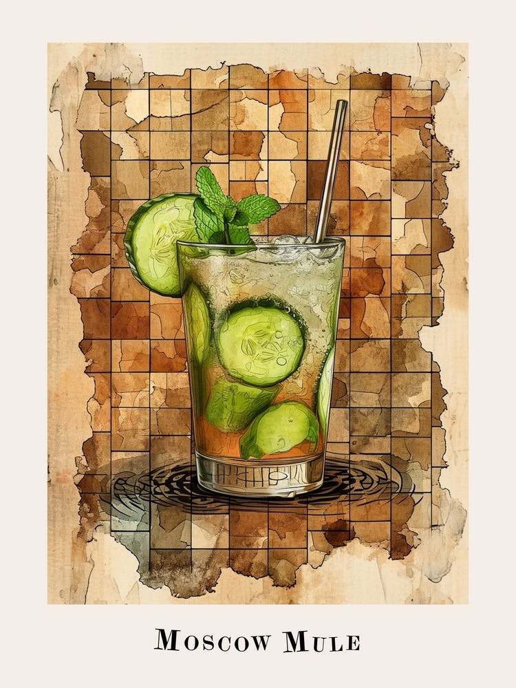 Moscow Mule Tile Poster 3 Art Print by Artful Mixology – Fy!