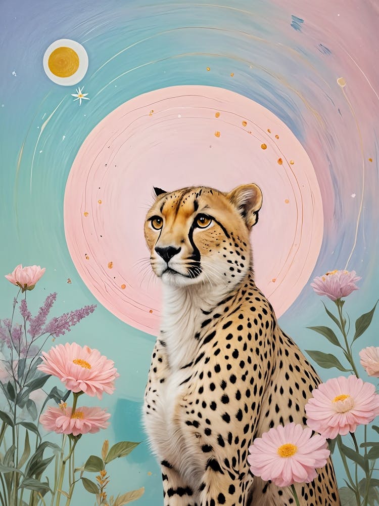 Floral Cheetah no2 Art Print by Daydream Pacific – Fy!