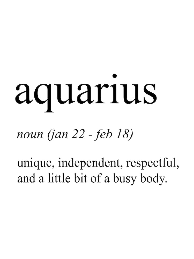 Aquarius Star Sign Definition Meaning Art Print by Nestory UK – Fy!