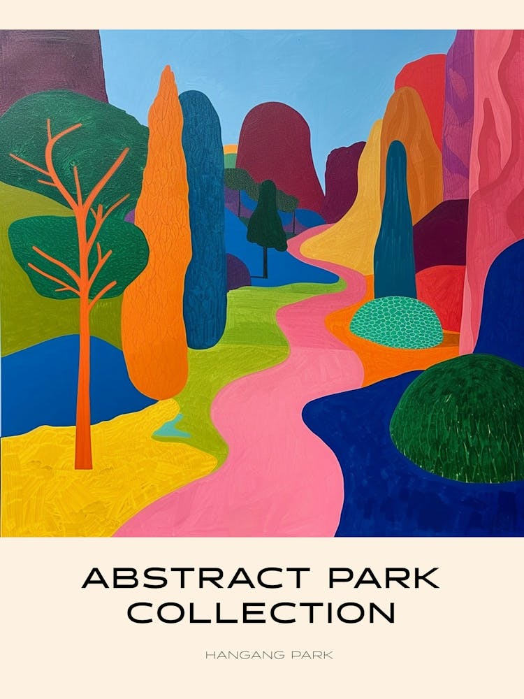 Abstract Park Collection Poster Hangang Park Seoul 1 Art Print by Hue ...