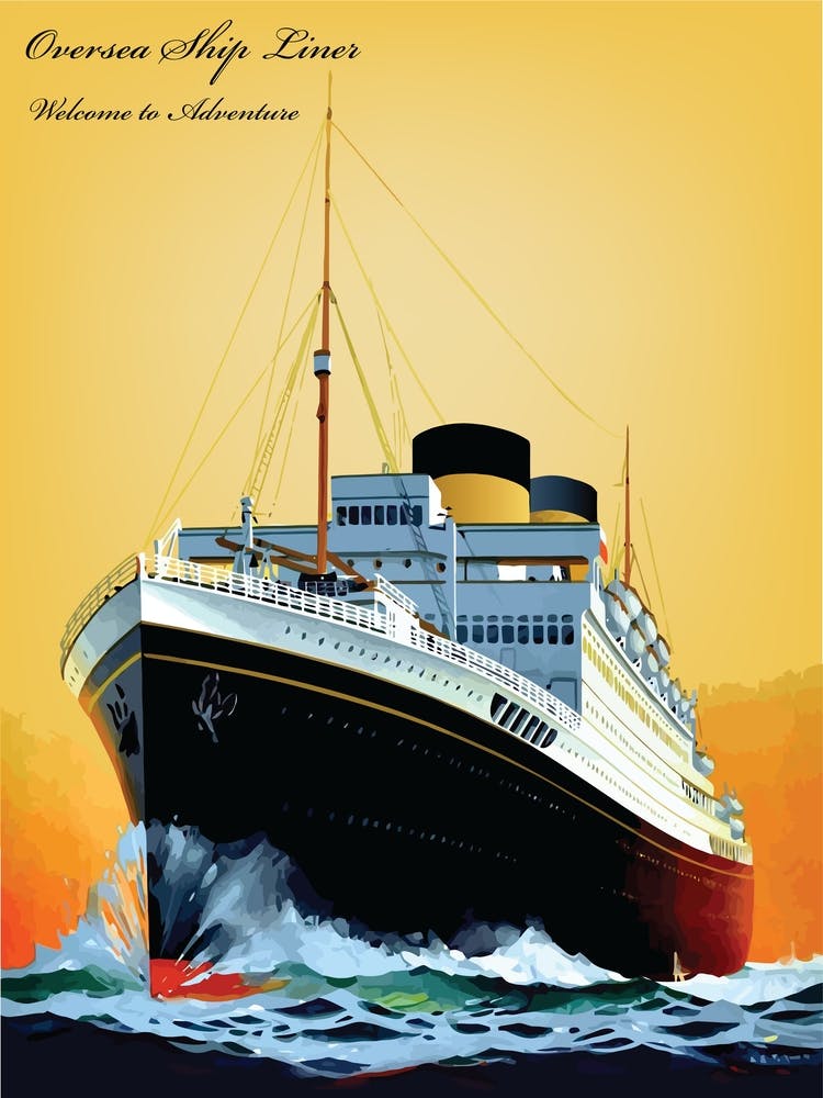 Oversea Steamship Liner Art Print by Vintage Spirit – Fy!