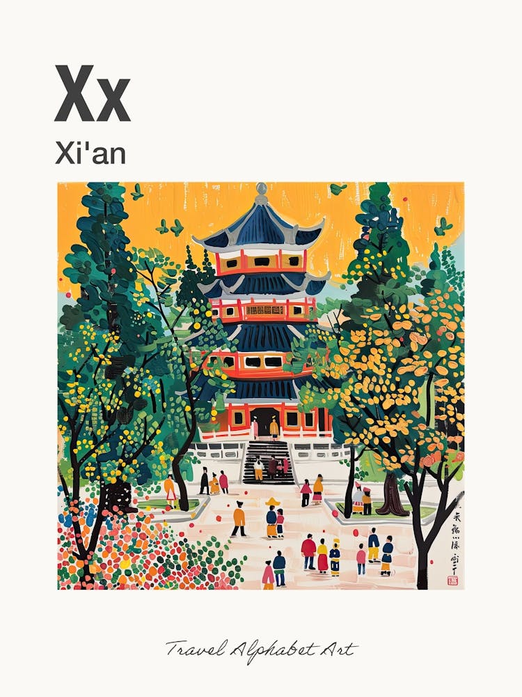 Kids Travel Alphabet Xian 2 Art Print by Scribble Studio – Fy!