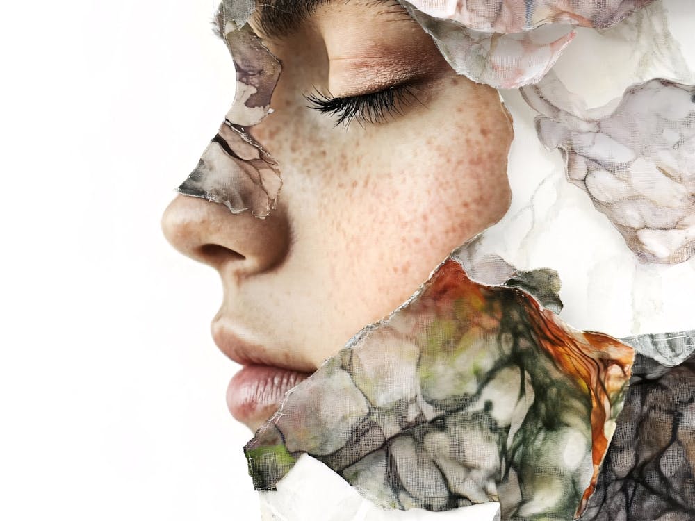 Portrait Of A Woman Marble Collage 2 Art Print by ThatWorksMedia – Fy!