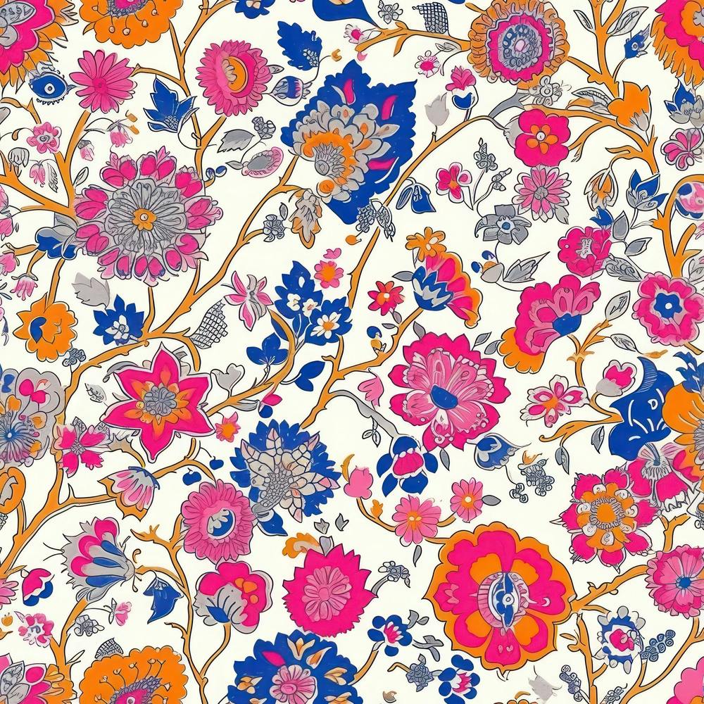 Tulip Tide London Fabrics Floral Pattern 2 Art Print by House of ...