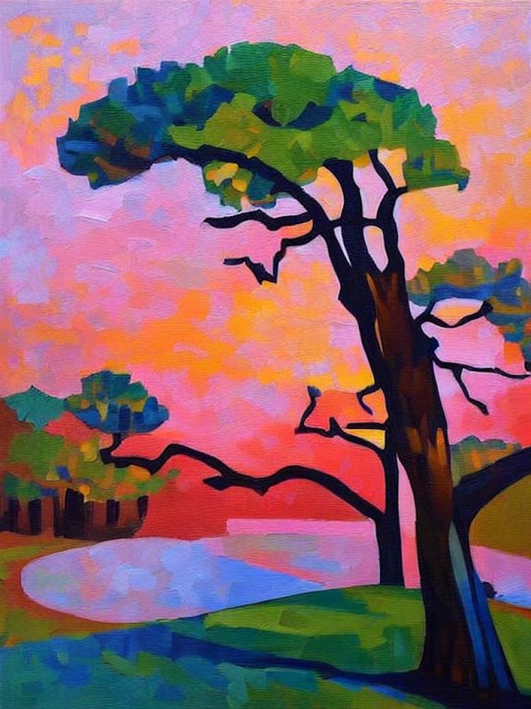 Swamp White Oak Tree Cubist Art Print by Arboreal Impressions – Fy!