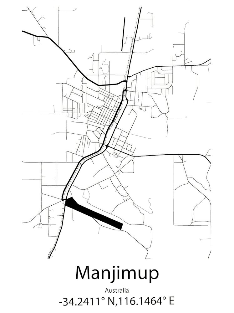 Manjimup,Australia Minimalist Map Art Print by Kamluu – Fy!