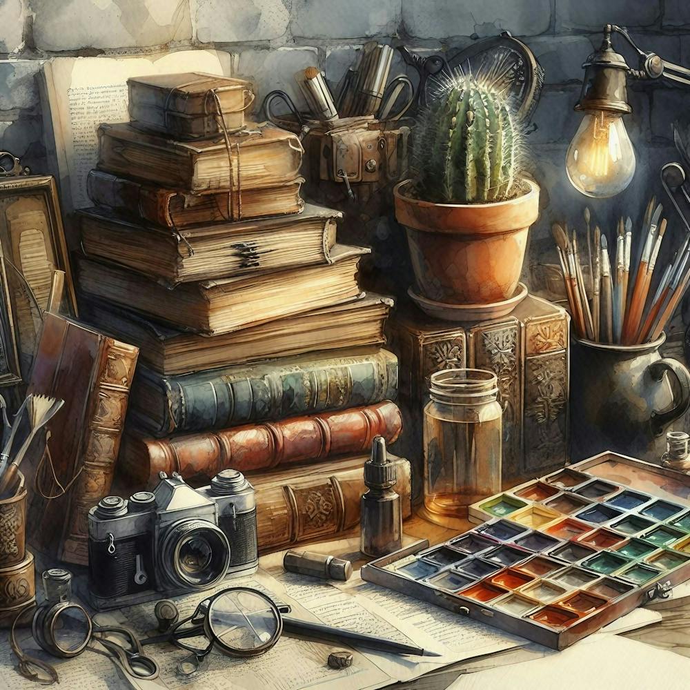 Artist'S Studio books Art Print by BestArt – Fy!