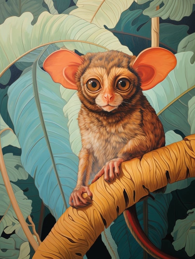Tarsier 4 Tropical Animal Portrait Art Print by Tropic of Eden – Fy!