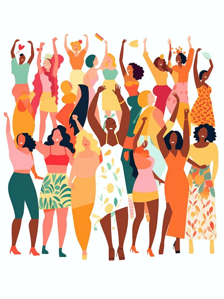 Body Positivity We All Stand Together Boho Illustration 21 Art Print by ...