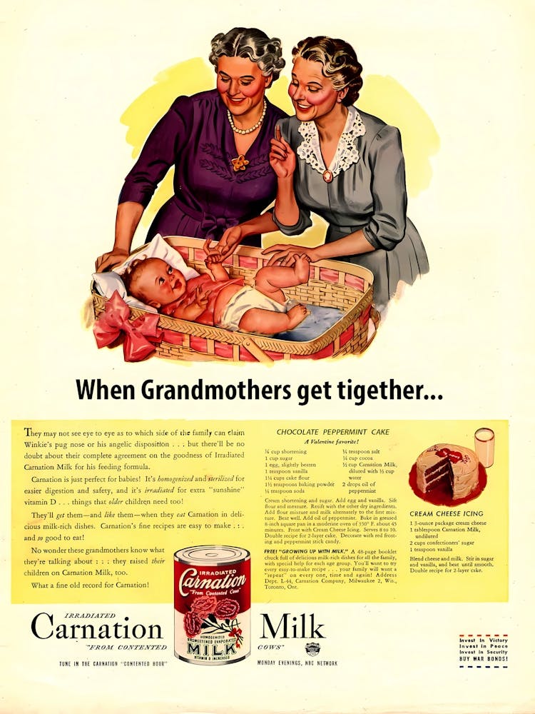 When Grandmothers Get Together, Carnation Milk, Vintage Advertising ...