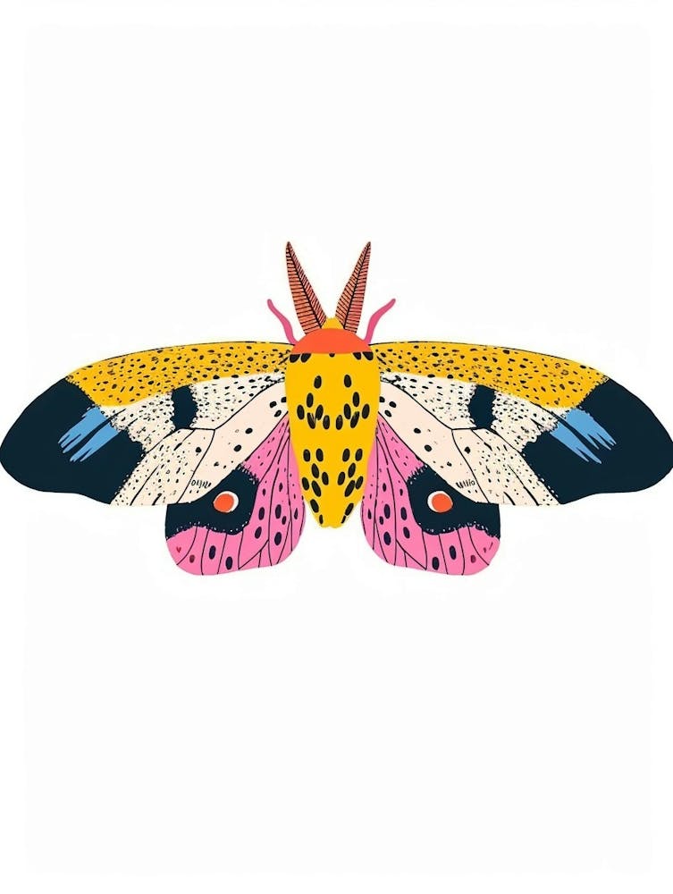 Colourful Insect Illustration Moth 7 Art Print by Ritual Art Prints – Fy!