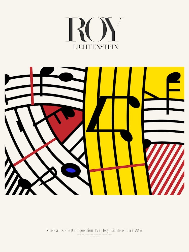 Musical Notes Poster|Roy Lichtenstein 1995 Art Print by POP ART WORLD – Fy!