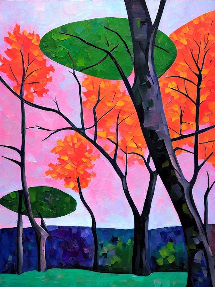 Redbud Tree Cubist Art Print by Arboreal Impressions – Fy!