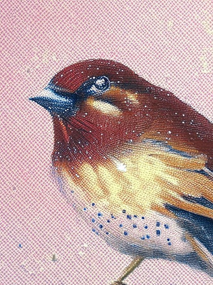 Sparrow Pointillism Bird Art Print by Featherline – Fy!