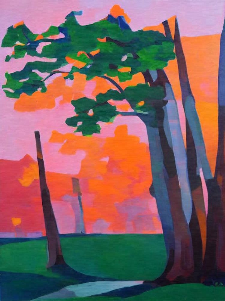 Laurel Oak Tree Cubist Art Print by Arboreal Impressions – Fy!