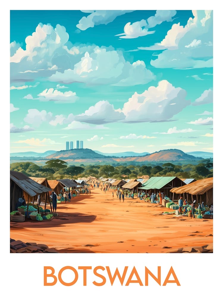Affiche de voyage Botswana 1 Art Print by Frame the World – Fy!