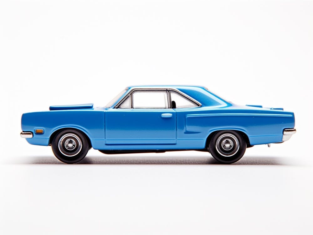 Toy Car 71 Plymouth Road Runner Blue 2 Art Print by Scribble Studio – Fy!
