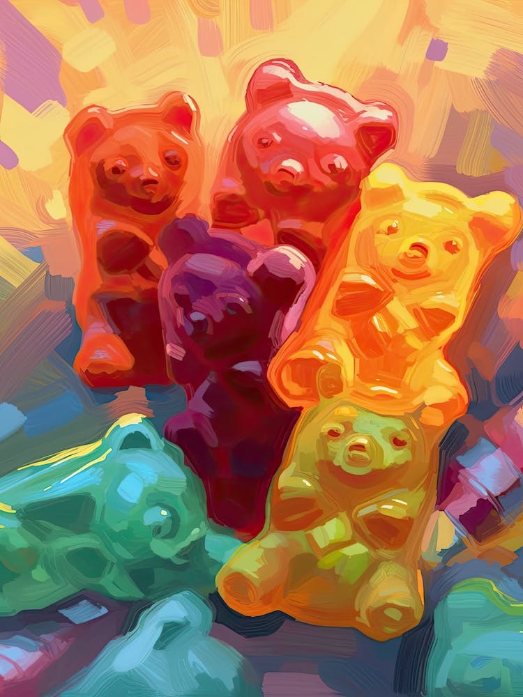 Gummy Bears Oil Painting 2 Art Print by PopArt Pals – Fy!