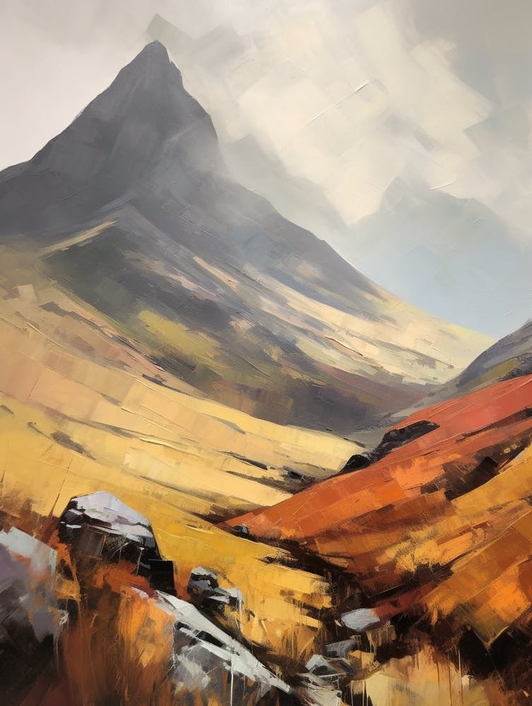 Snowdon Wales 1 Mountain Painting Art Print by WanderWall Prints – Fy!