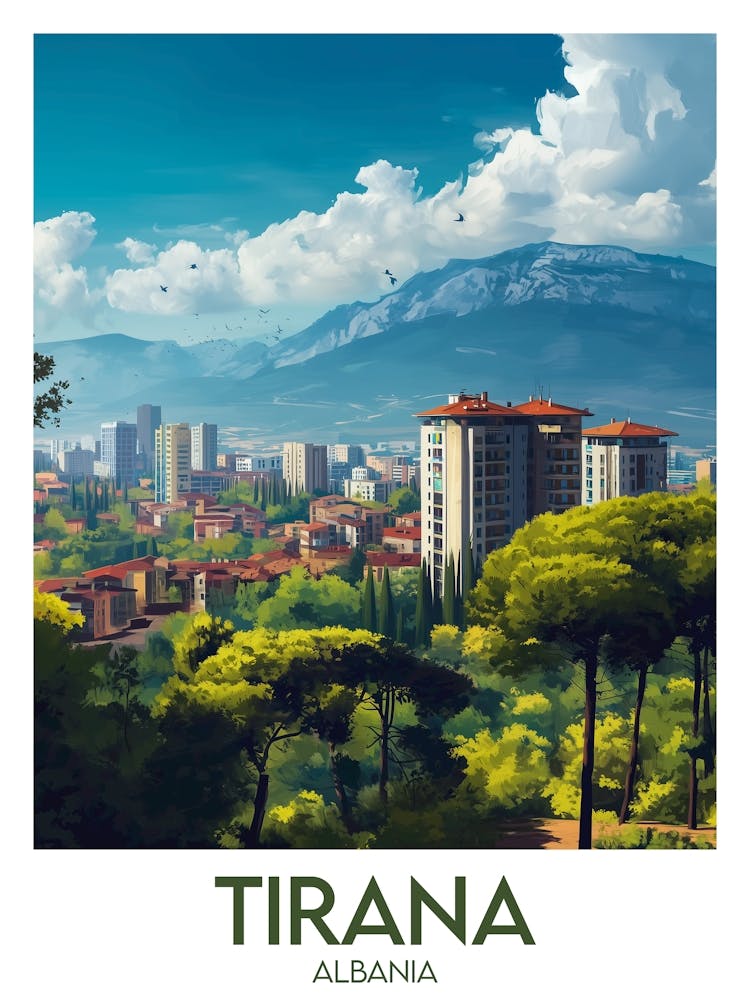 Affiche de voyage Tirana Art Print by Frame the World – Fy!