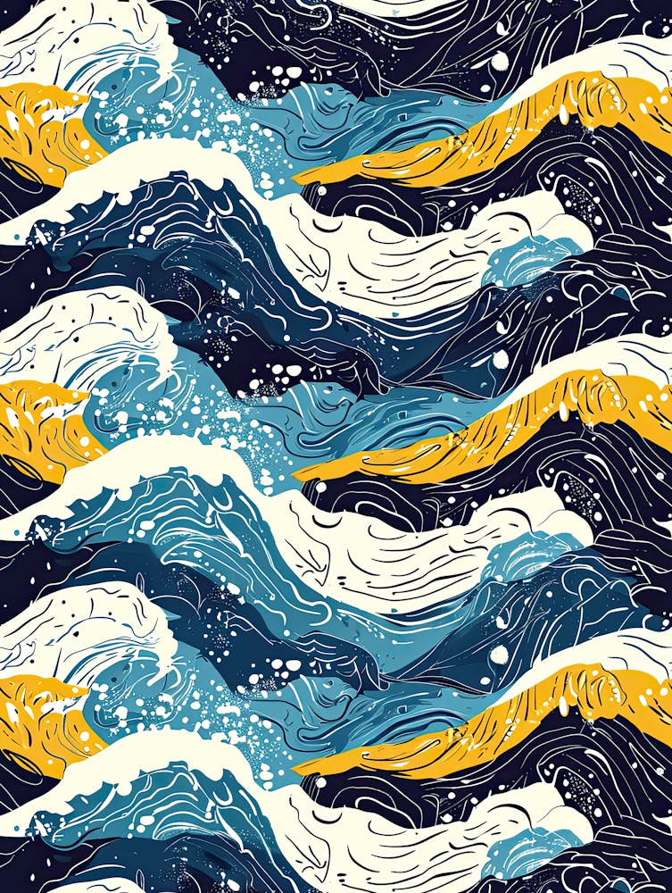 Great Wave Pattern, Matisse style Art Print by Art-Syndicate – Fy!