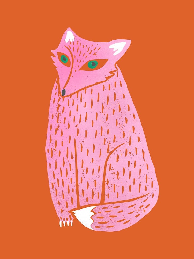 Pink Fox Art Print by showmemars – Fy!