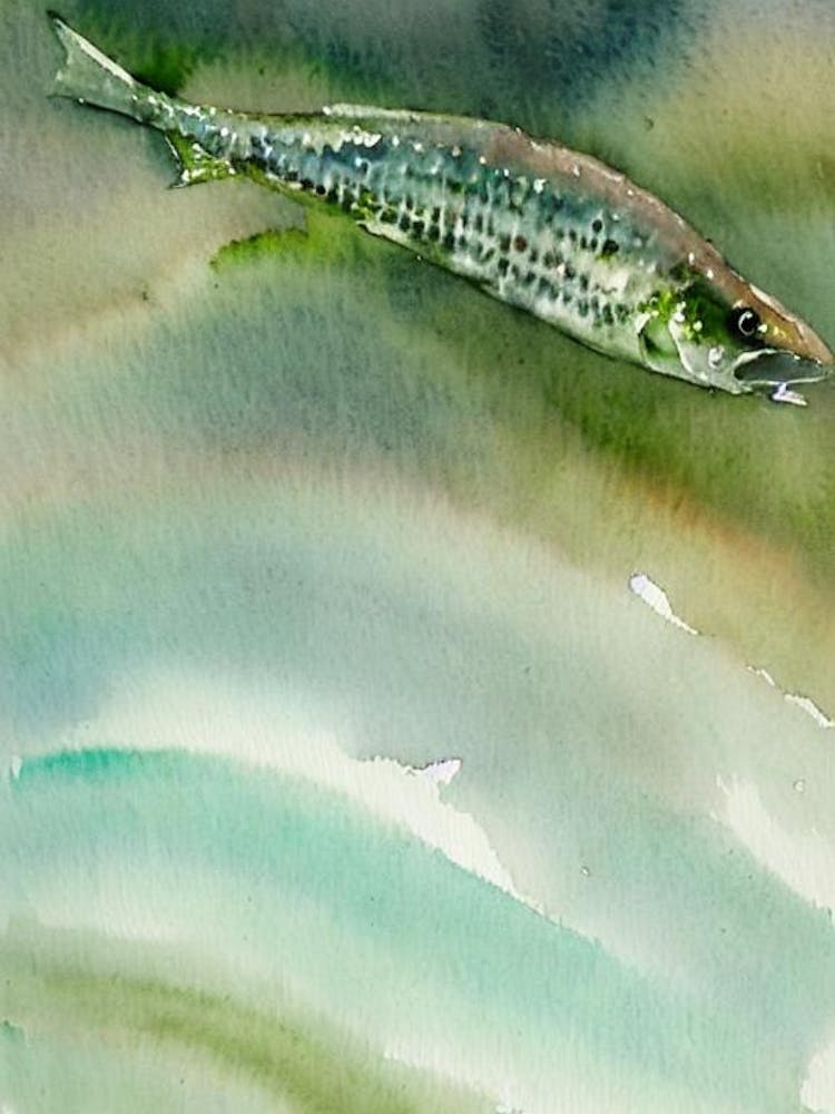 Hake II Storybook Watercolour Art Print by Sea Life Prints – Fy!