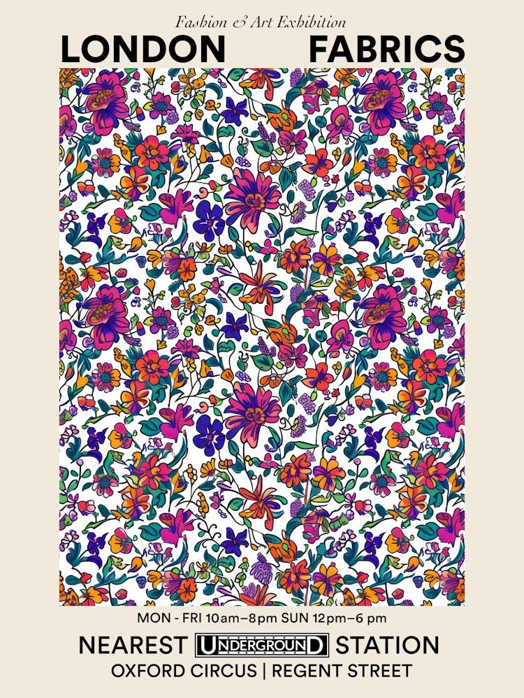 Poster Iris Impress London Fabrics Floral Pattern 4 Art Print by House ...