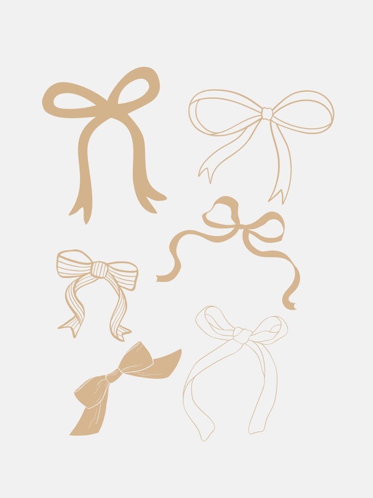 Neutral Bows Art Print by JollyandDash – Fy!