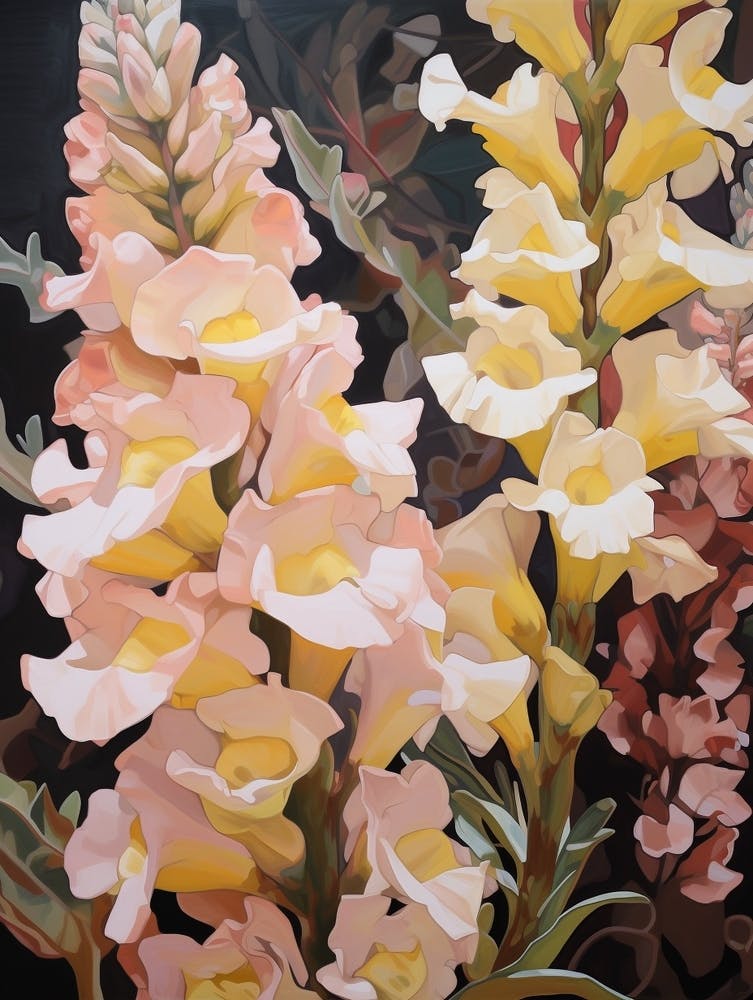 Snapdragon 1 Flower Painting Art Print by Botanic Studio – Fy!