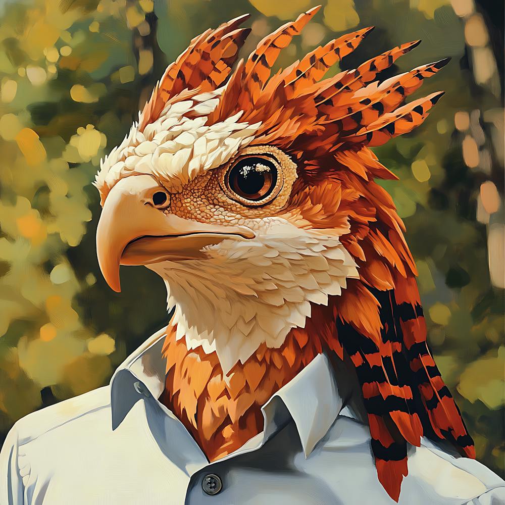 Mythical Bird Human Portrait Background 11 Art Print by BestArt – Fy!
