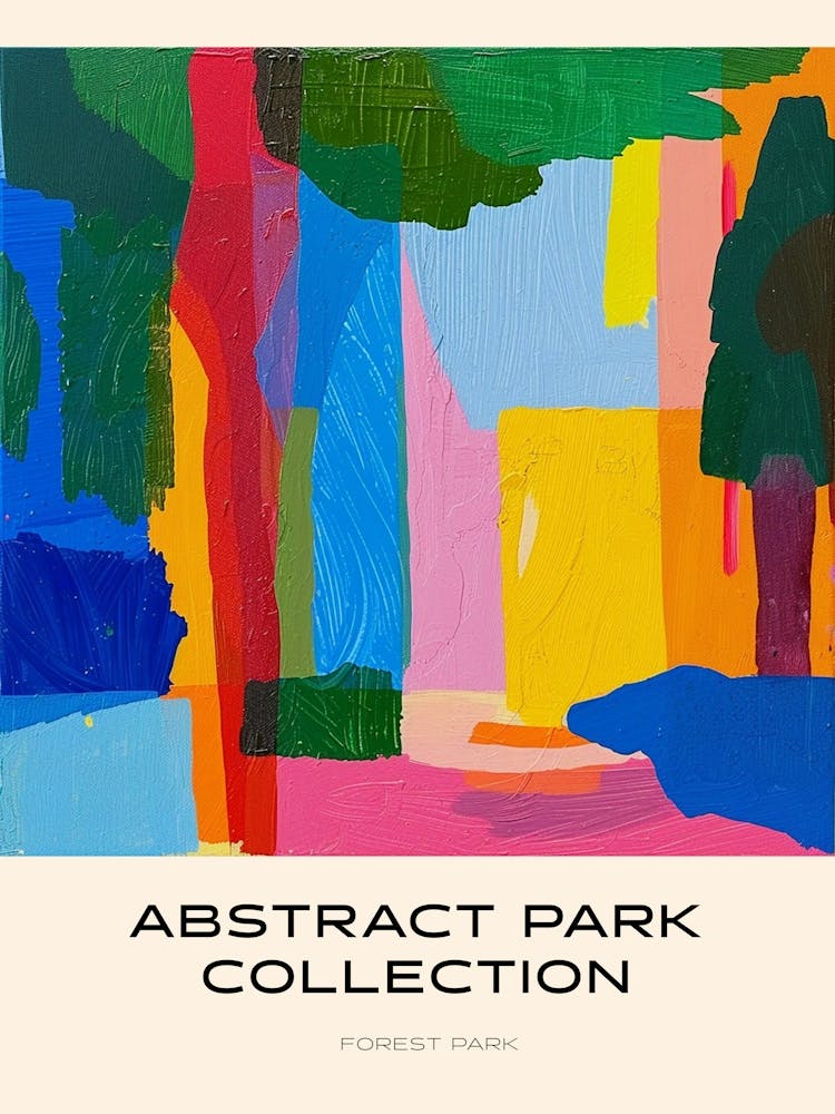 Abstract Park Collection Poster Forest Park Portland 5 Art Print by Hue ...