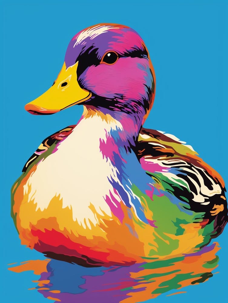 Andy Warhol Style Bird Duck 2 Art Print by Feathered Muse – Fy!