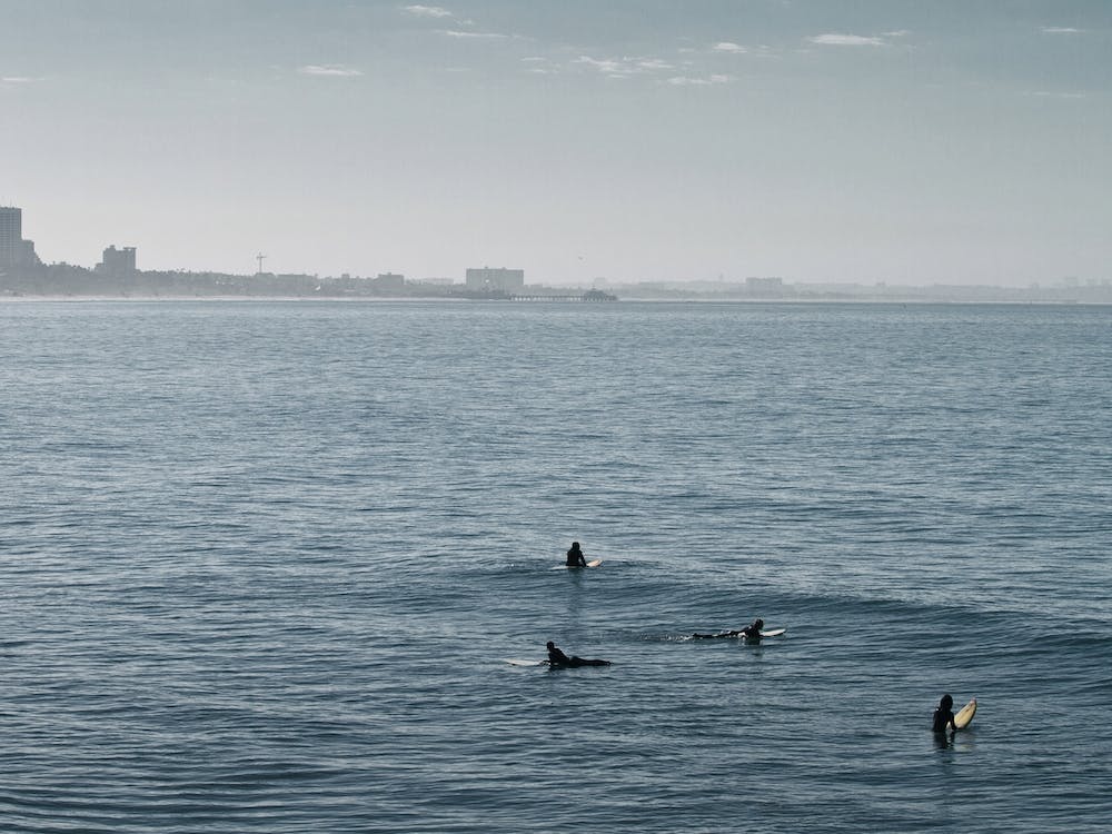 Early Morning Surfers Bliss Art Print by Marc Gruninger – Fy!