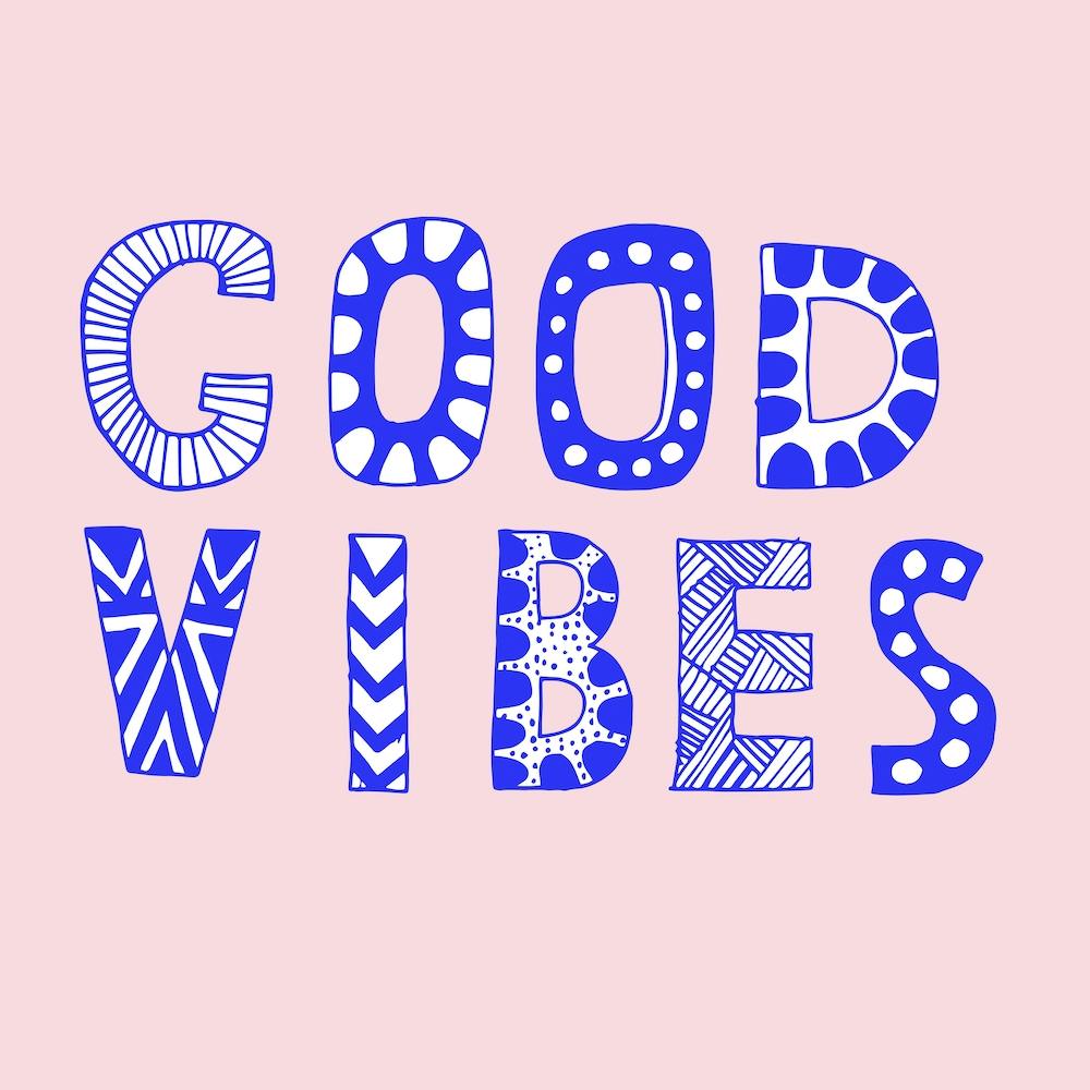 Good Vibes Pink Blue Art Print by Vasare Nar – Fy!