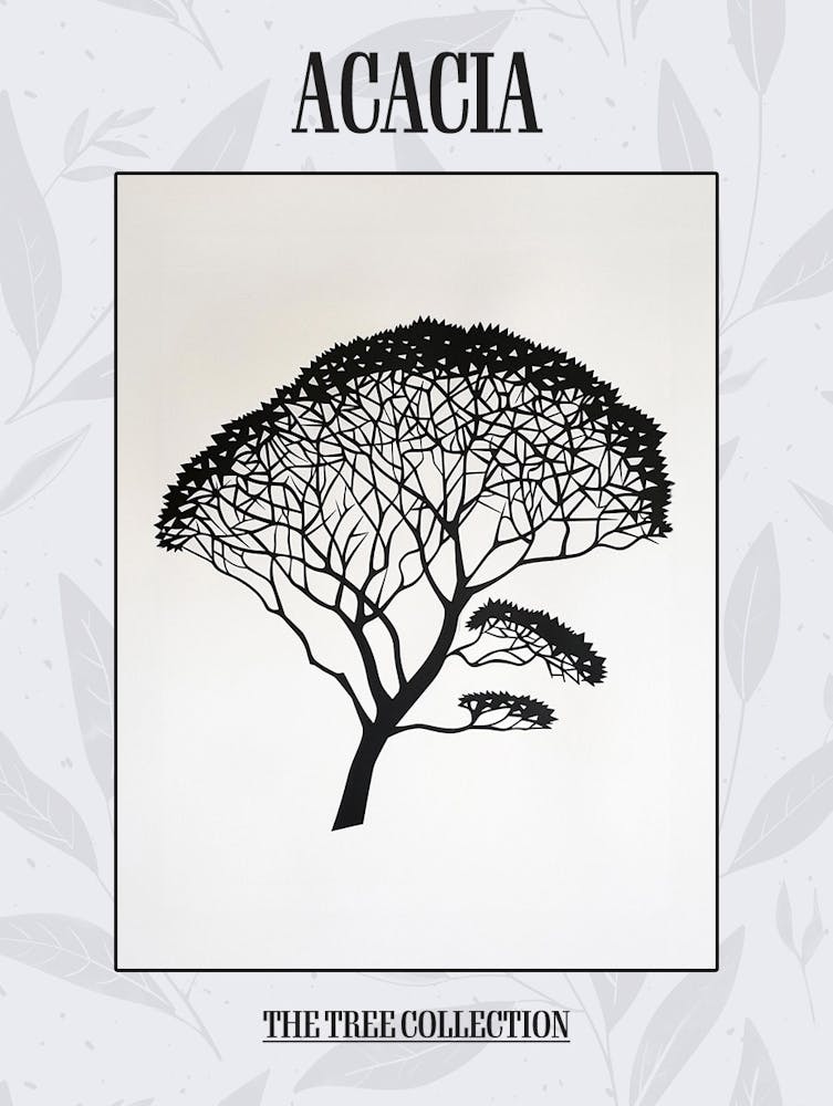 Acacia Tree Simple Geometric Nature Stencil 1 Poster Art Print by Bough ...