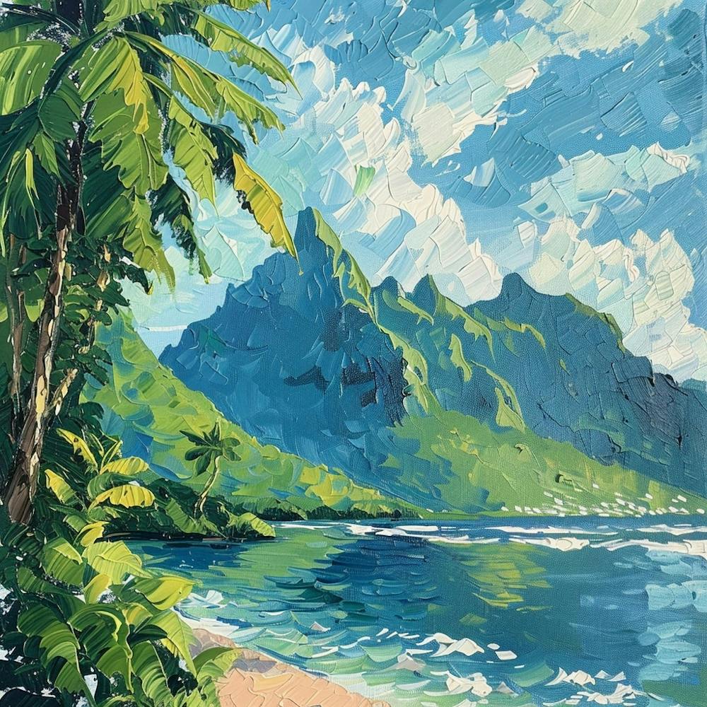 A Tahiti In French Polynesia Oil Painting Illust 1720357430 2 Art Print ...