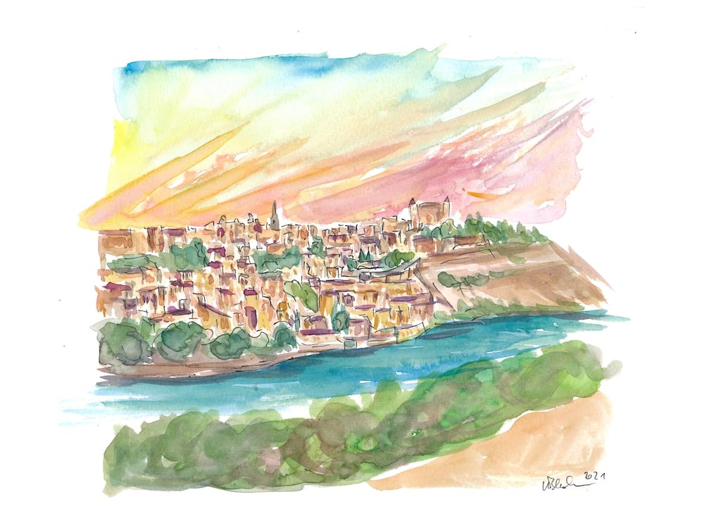 Sunset Over Toledo Spain Art Print by Artshop77 – Fy!