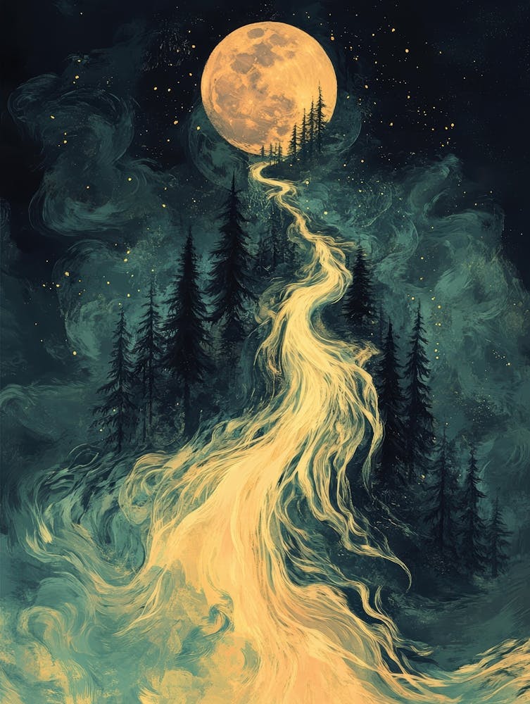 Moonlight Trail Art Print by Moving Clouds Art – Fy!