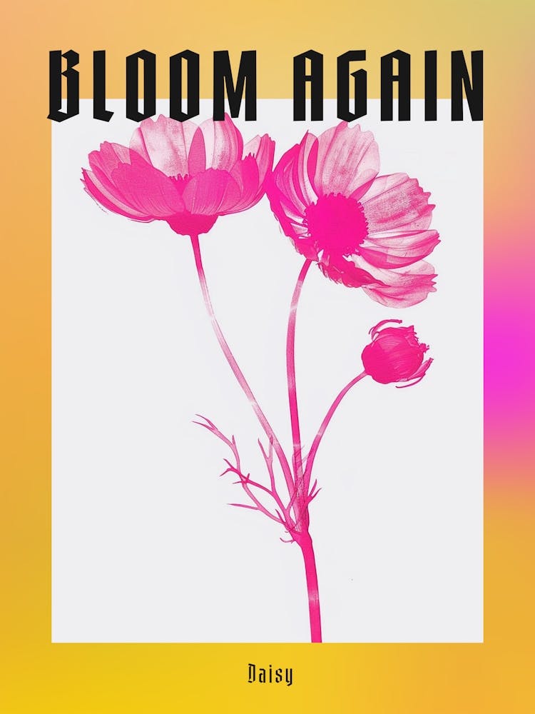 Hot Pink Daisy 1 Poster Art Print by Botanic Studio – Fy!