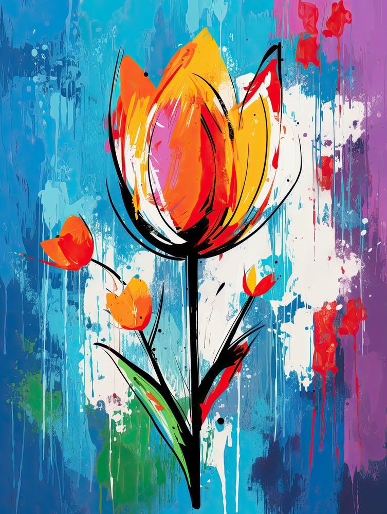 Graffiti Garden Magic: Tulips Art Print by Art-Syndicate – Fy!