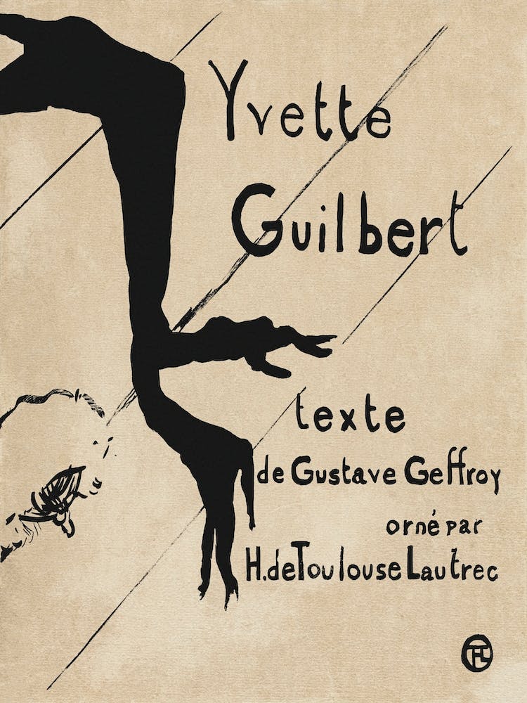 Yvette Guilbert (1894), 2, Henri de Toulouse-Lautrec Art Print by Fy ...