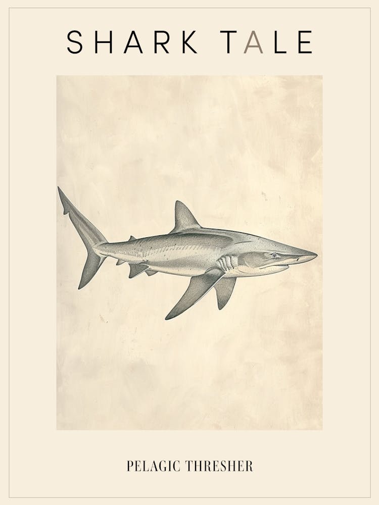 Pelagic Thresher Vintage Illustration 1 Poster Art Print by Energy of ...