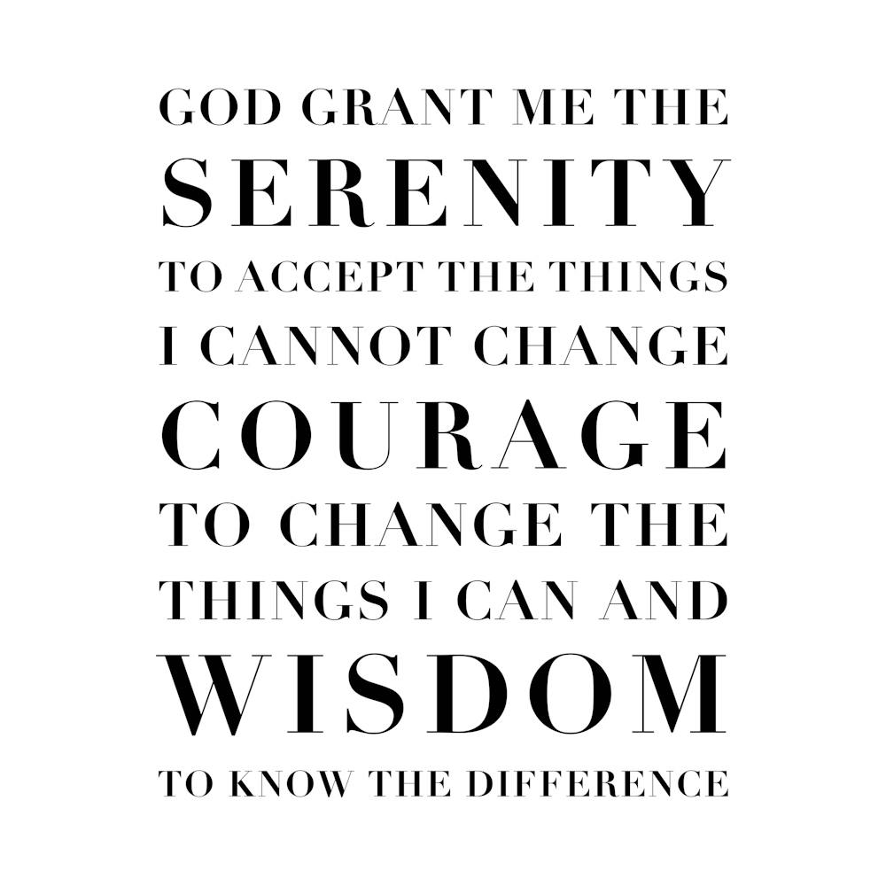 The Serenity Prayer Capitalized Square Art Print by Typologie Paper Co ...